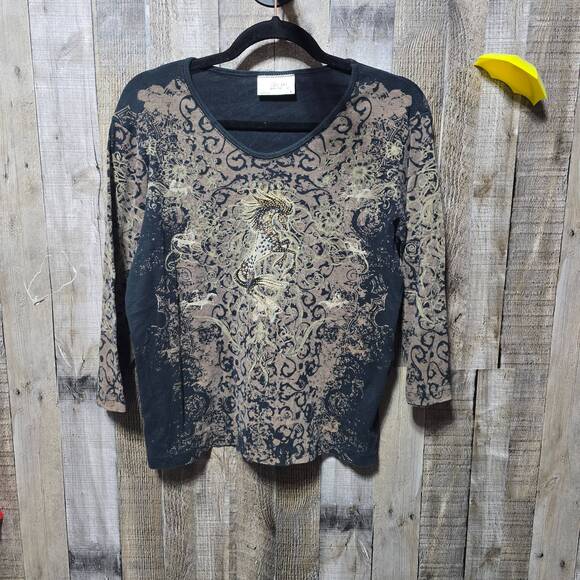 Vintage | Tops | Cactus Bay Apparel Brown Mcbling Vintage Y2k Horse Tee ...